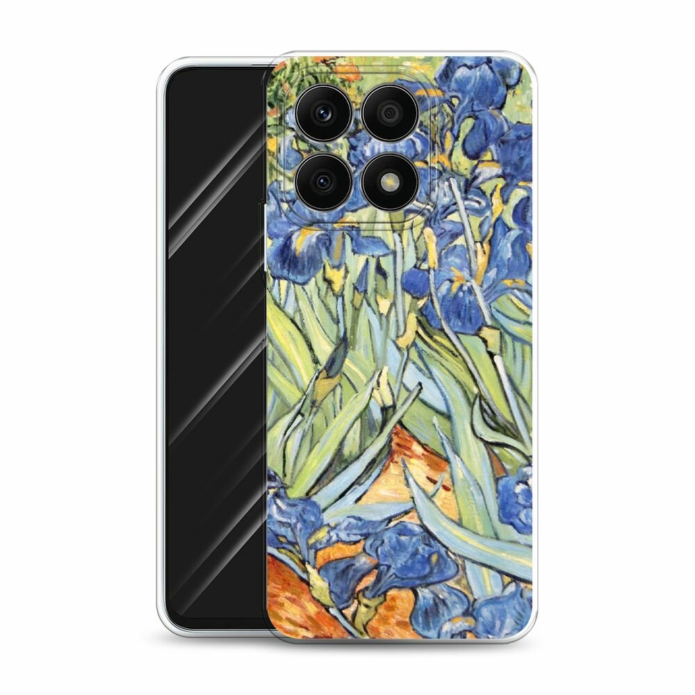 Силиконовый чехол на Honor X8A / Хонор X8A с принтом "Ирисы Ван Гог" — фото 1