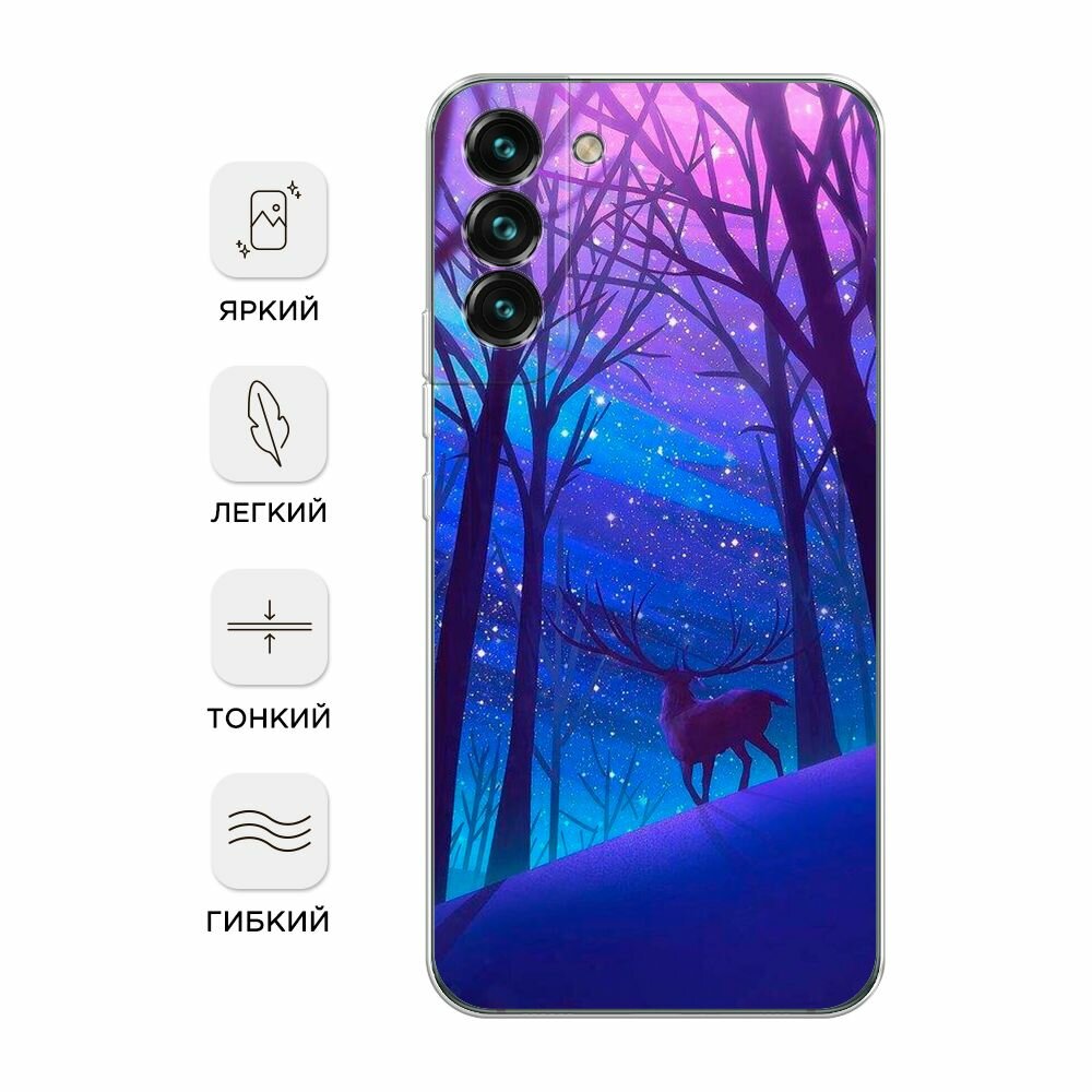 Чехол на Samsung Galaxy S22 / Самсунг Галакси S22 с принтом "Северный олень" — фото 1