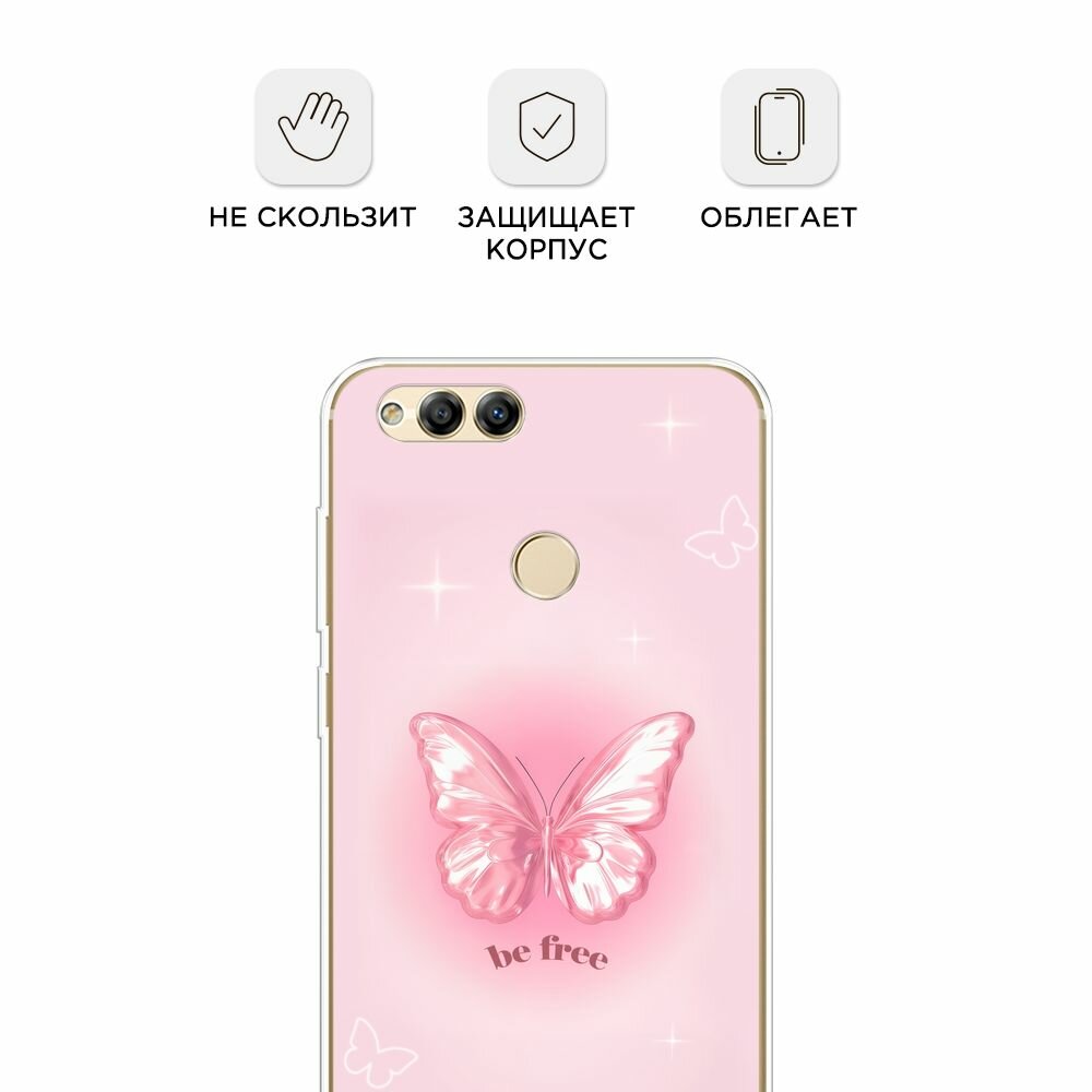 Чехол на Honor 7X / Хонор 7Х с принтом "Be free butterfly 1" — фото 1