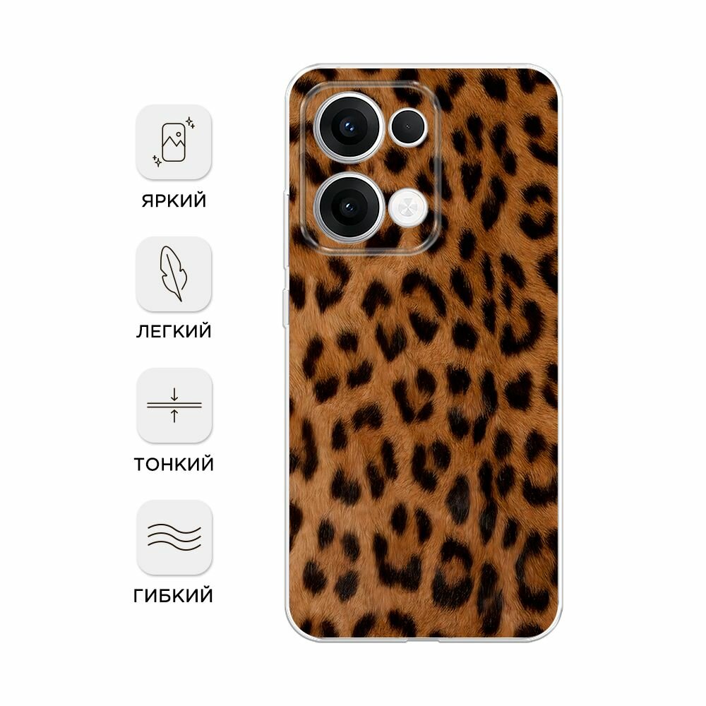 Чехол на Oppo Reno 13 / Оппо Рено 13 с принтом "Мех леопарда" — фото 1