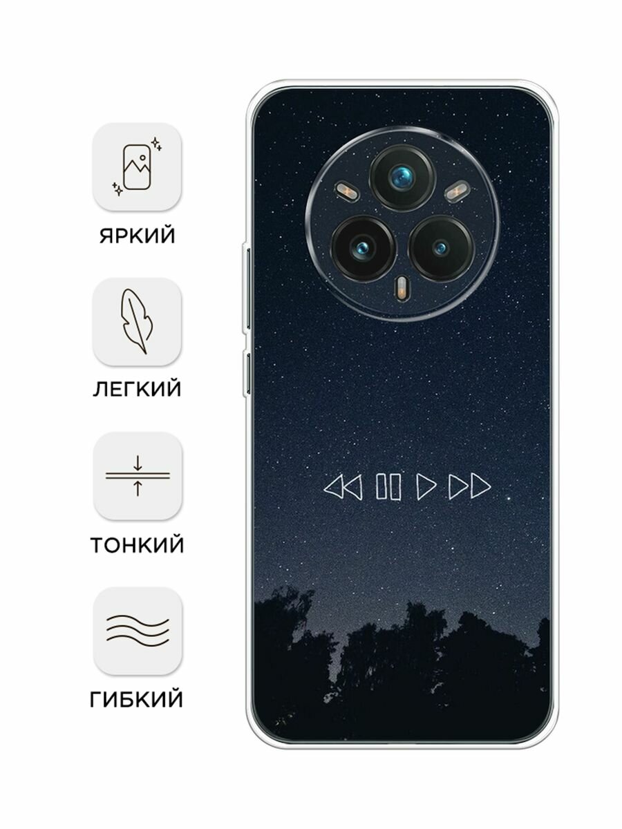 Чехол на Realme 14 Pro / Реалми 14 Про с принтом "Космическая музыка" — фото 1