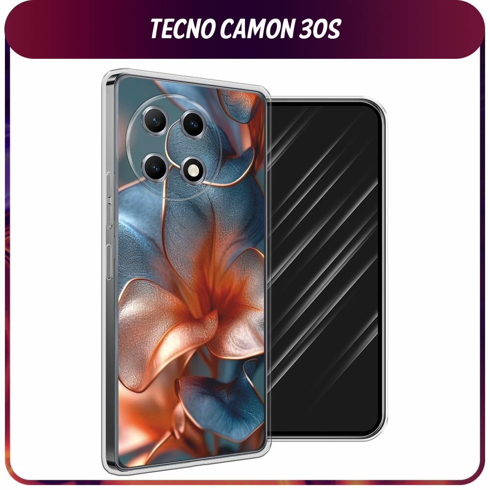 Чехол на Tecno Camon 30S / Текно Камон 30S с принтом "Жемчужные цветы"