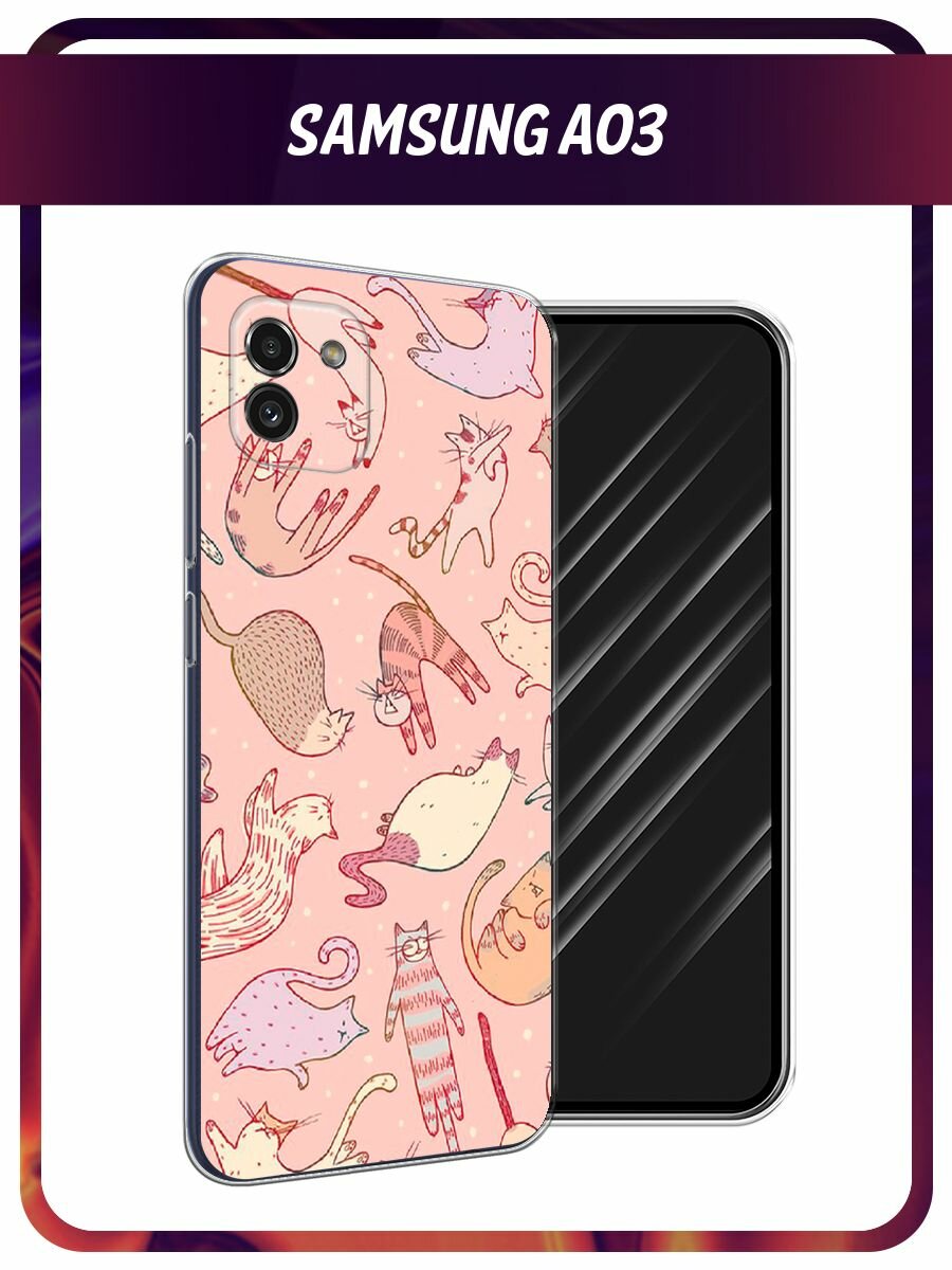 Чехол на Samsung Galaxy A03 / Самсунг Галакси А03 с принтом "Розовое счастье"