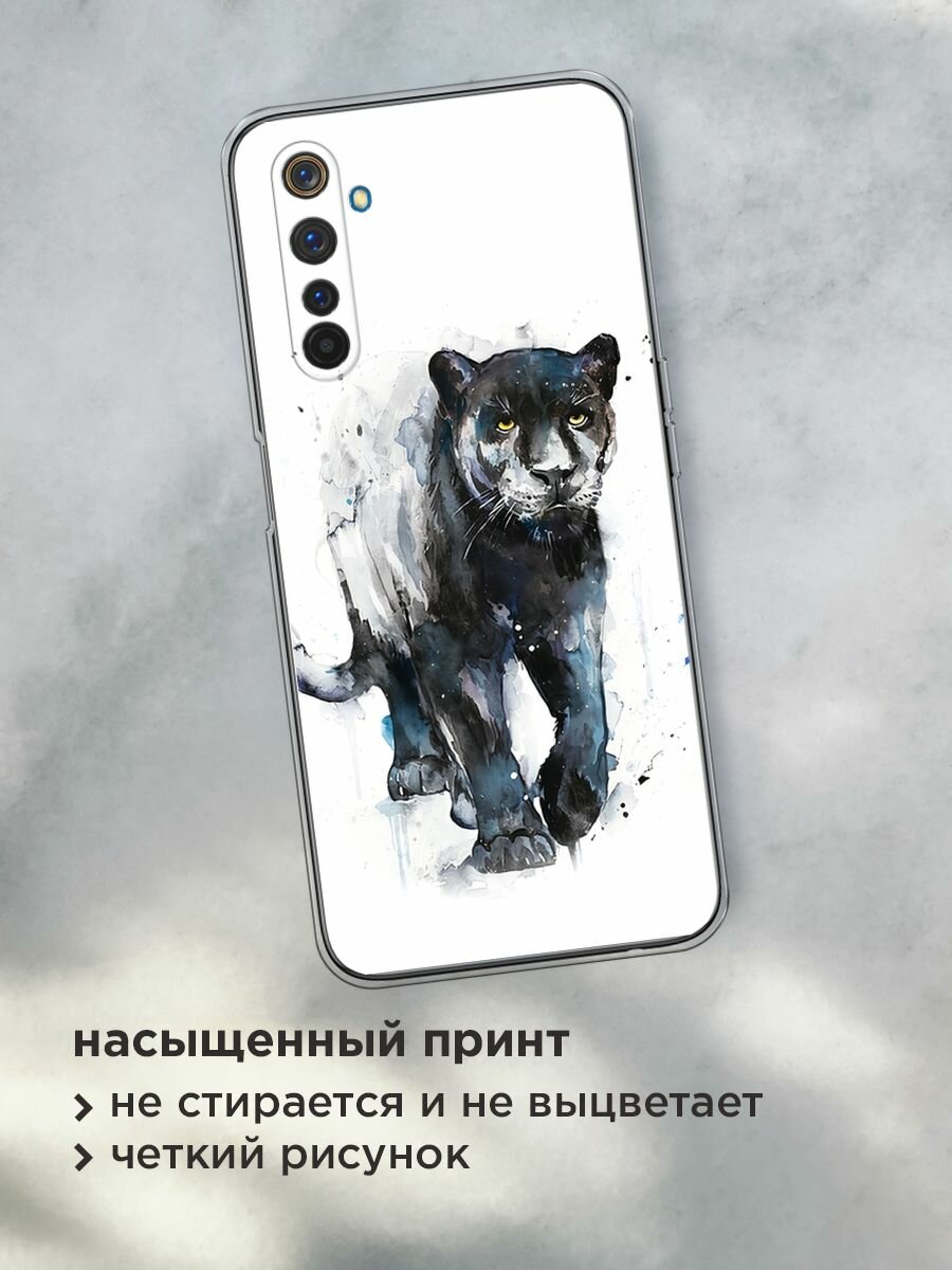 Чехол на Realme 6 Pro / Реалми 6 Про с принтом "Пантера арт 3" — фото 1