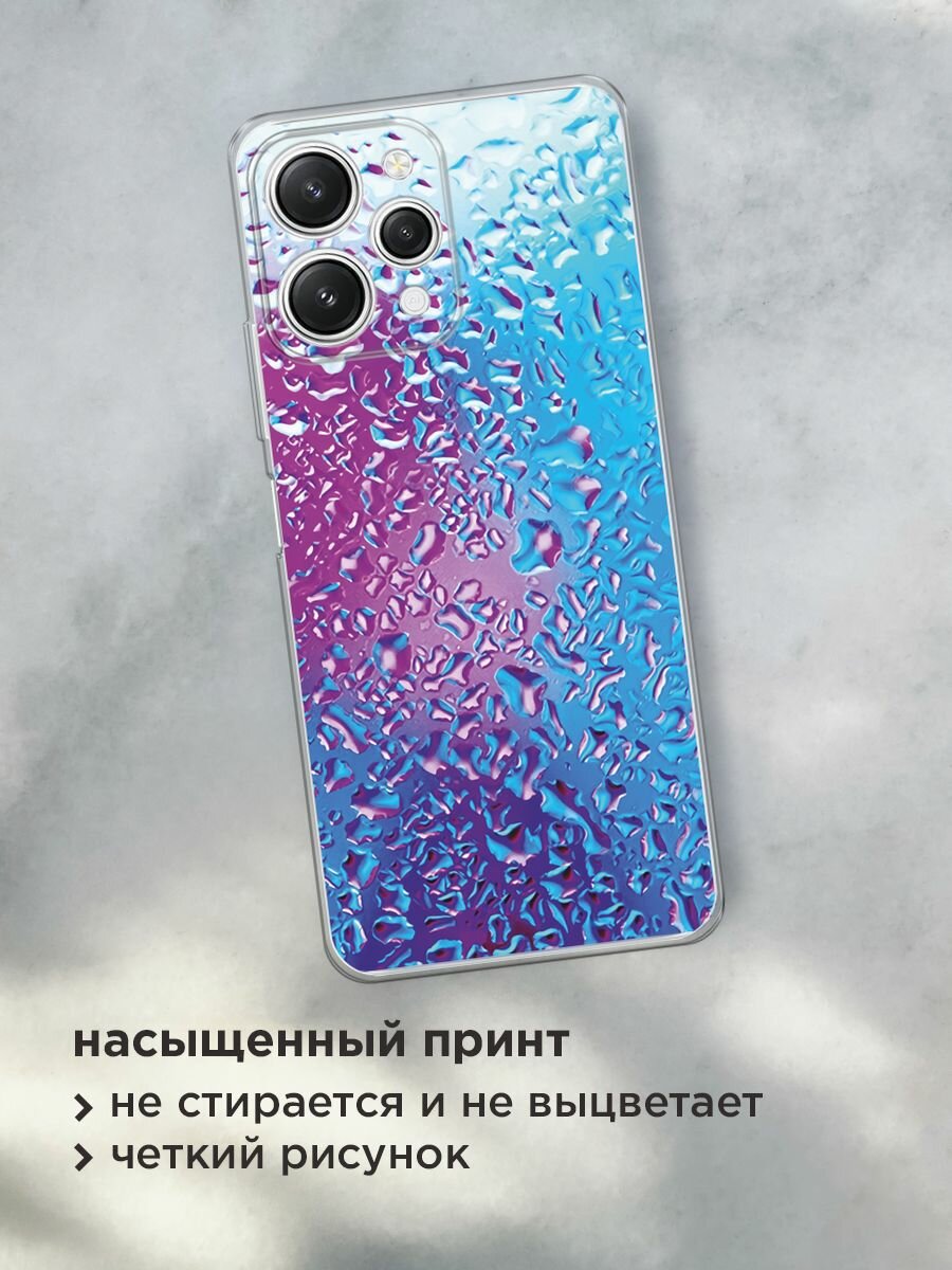 Чехол на Xiaomi Redmi 12 5G / Сяоми Редми 12 5G с принтом "Капли на стекле" — фото 1