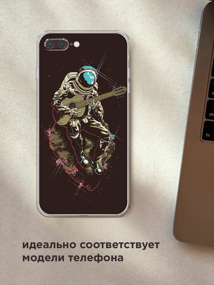 Чехол на Apple iPhone 7 Plus / Айфон 7 Плюс с принтом "Космонавт гитарист" — фото 1
