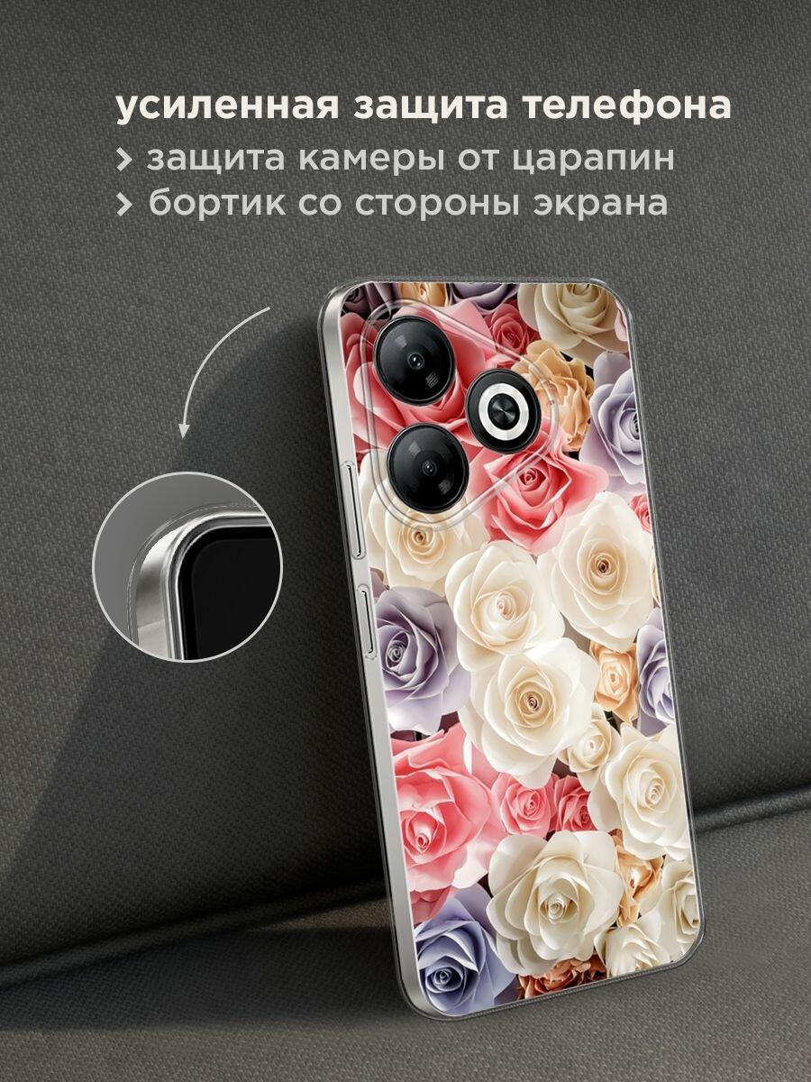 Чехол на Infinix Smart 10 HD / Инфиникс Смарт 10 HD с принтом "Пастельные розы" — фото 1