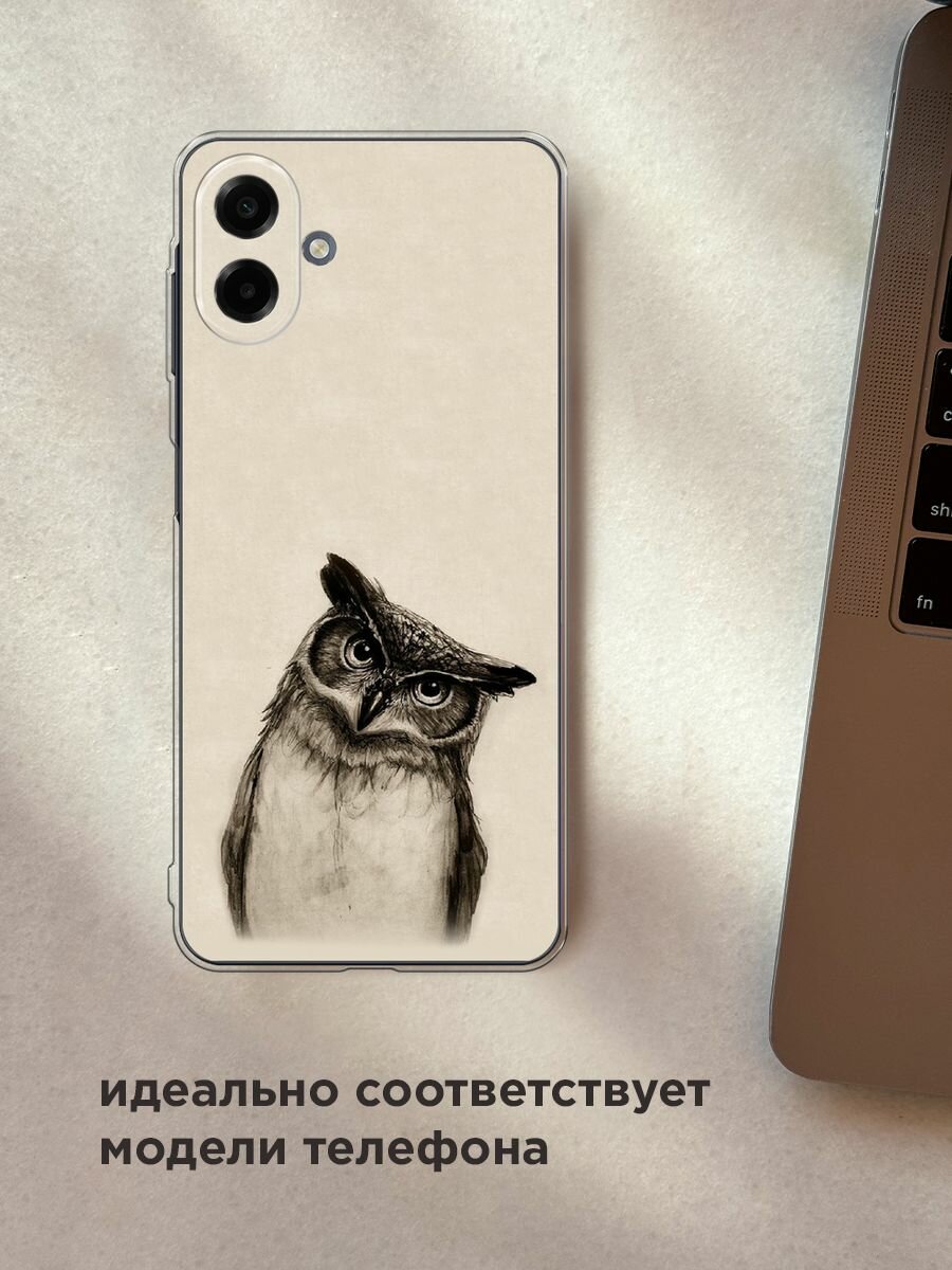 Силиконовый чехол на Samsung Galaxy A07/A08 / Самсунг А07/А08 с принтом "Сова" — фото 1