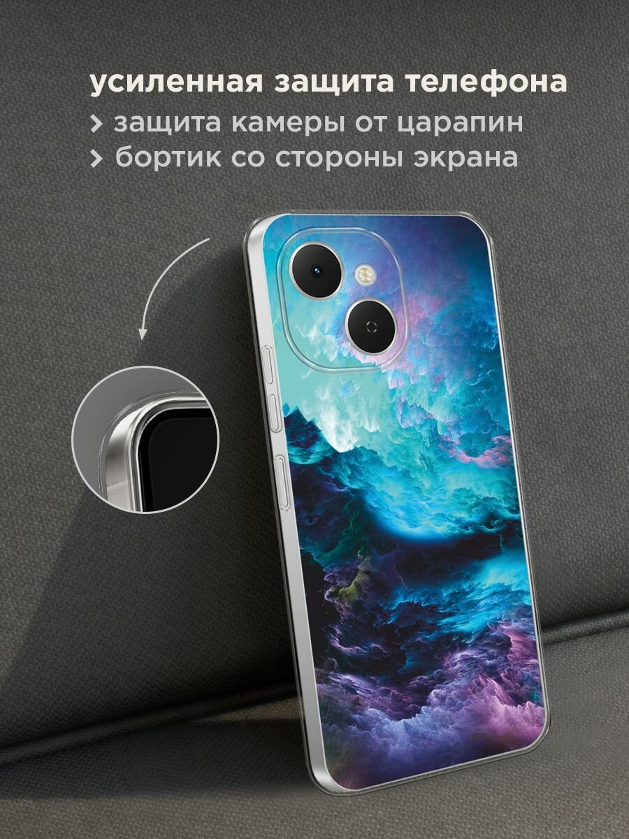 Чехол на Tecno Spark 40C / Текно Спарк 40C с принтом "Бирюзовое небо" — фото 1