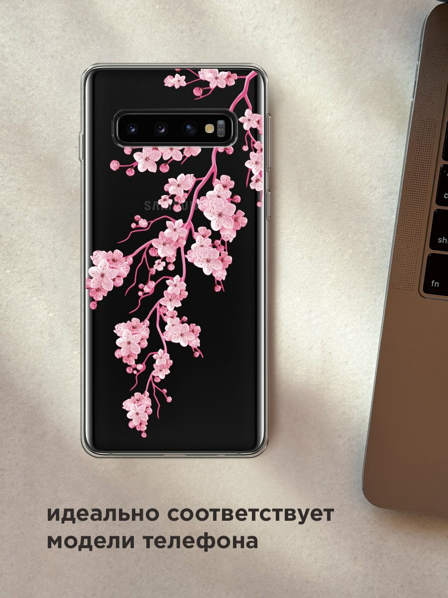 Чехол на Samsung Galaxy S10 / Самсунг Галакси S10 с принтом "Ветка сакуры 2" — фото 1