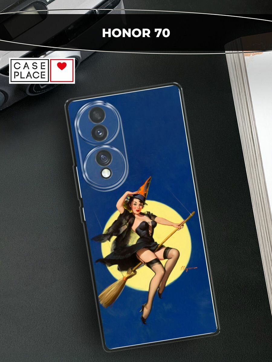 Силиконовый чехол на Honor 70 / Хонор 70 с принтом "Pin-Up Witch"