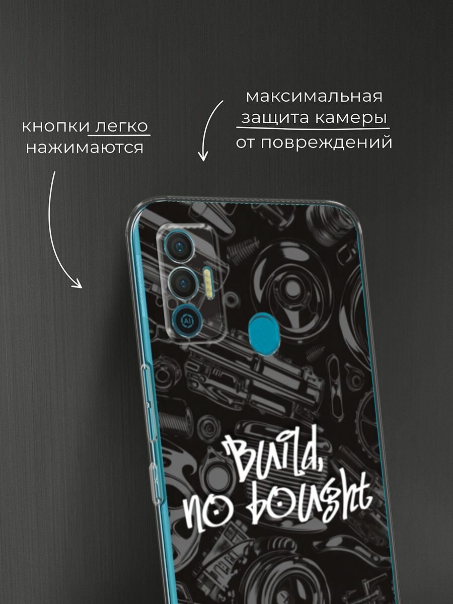 Чехол на Tecno Spark 7 / Техно Спарк 7 с принтом "Build no bought" — фото 1