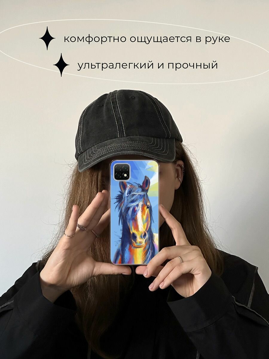 Силиконовый чехол на Wiko T3 / Вико Т3 с принтом "Лошадь арт 3" — фото 1