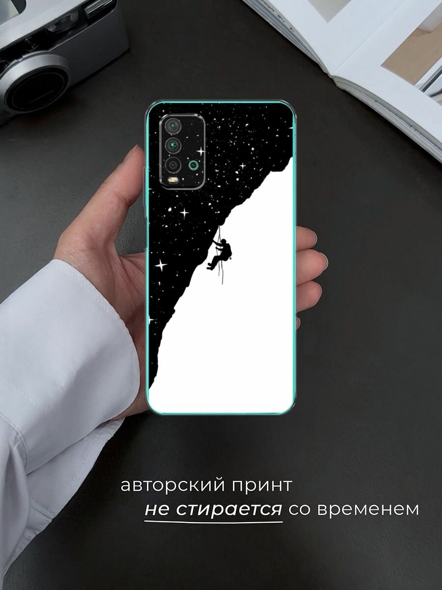 Чехол на Xiaomi Redmi 9T / Сяоми Редми 9Т с принтом "Космический альпинист" — фото 1