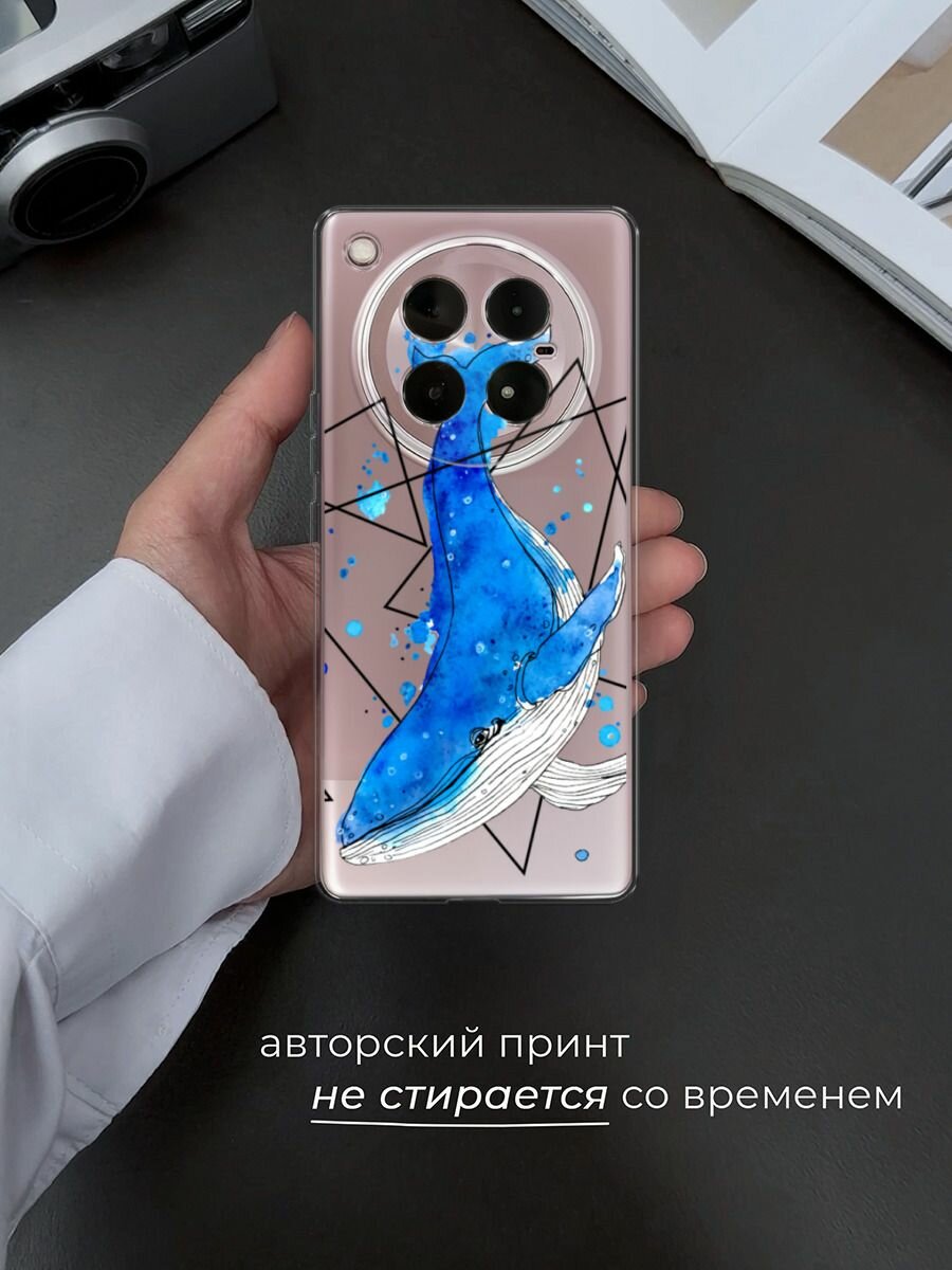 Чехол на Infinix Zero 40 4G / Инфиникс Зеро 40 4G с принтом "Кит графика", прозрачный — фото 1