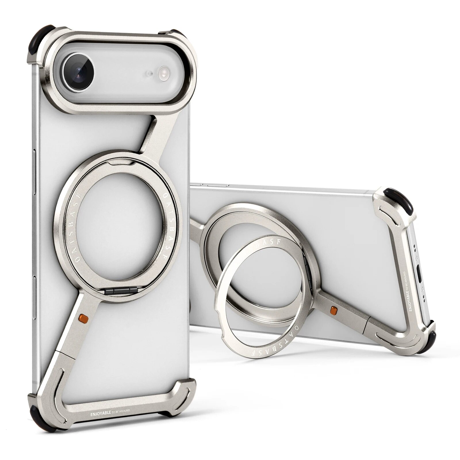 Чехол Oatsbasf для iPhone 17 Air Titanium с кольцом