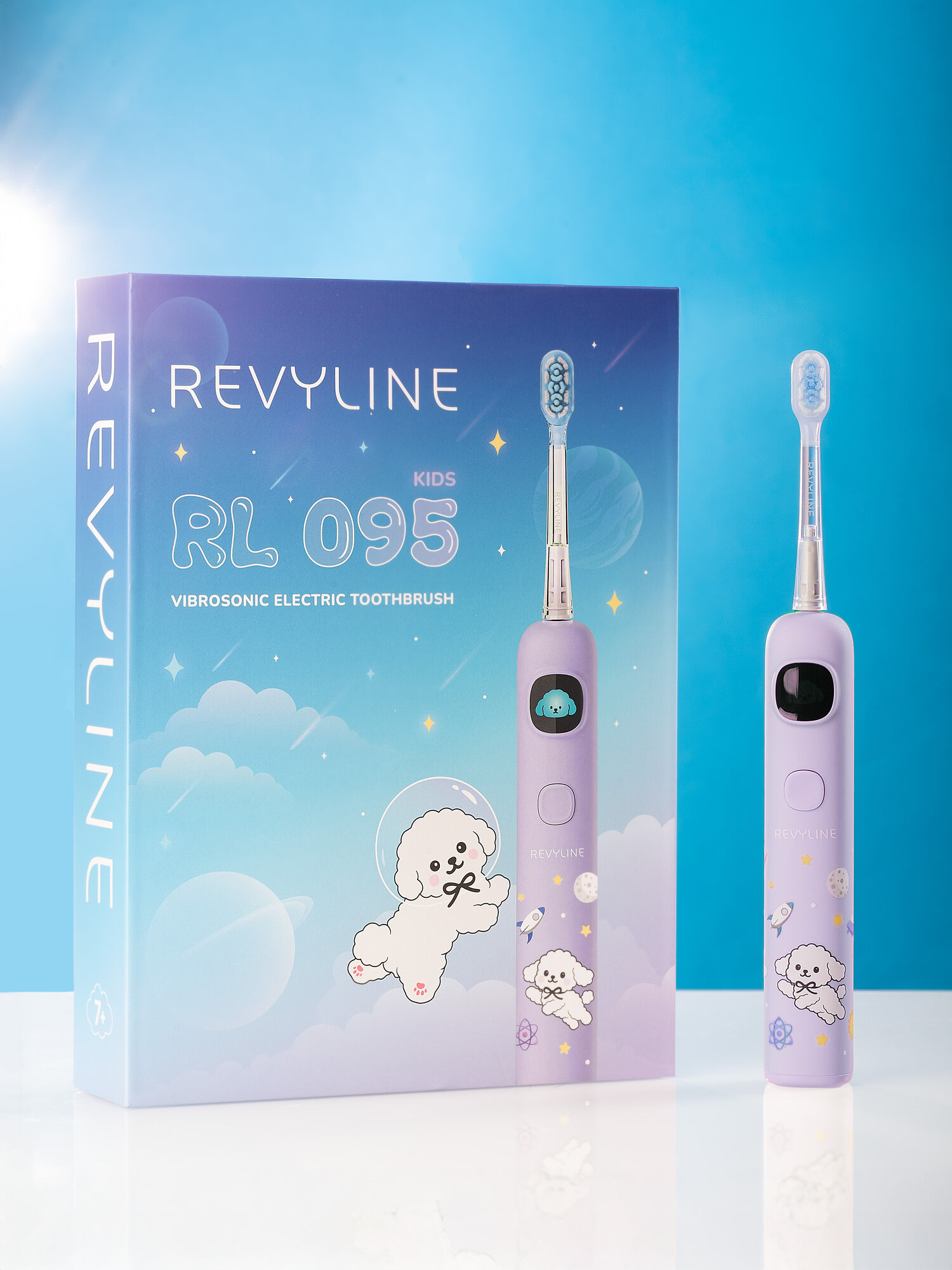 Детская электрическая зубная щетка Revyline RL 095 Kids, фиолетовая