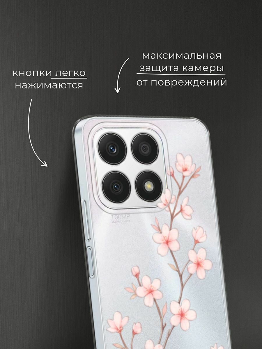 Чехол на Honor X8A / Хонор X8A с принтом "Веточка сакуры 2" — фото 1