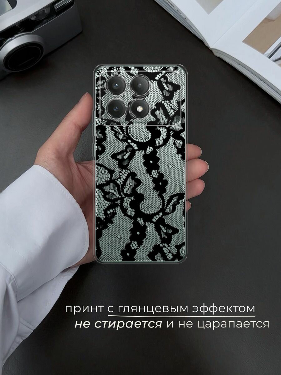 Чехол на Xiaomi Poco X6 PRO 5G / Поко X6 Про 5G с принтом "Черная сетка 2" — фото 1