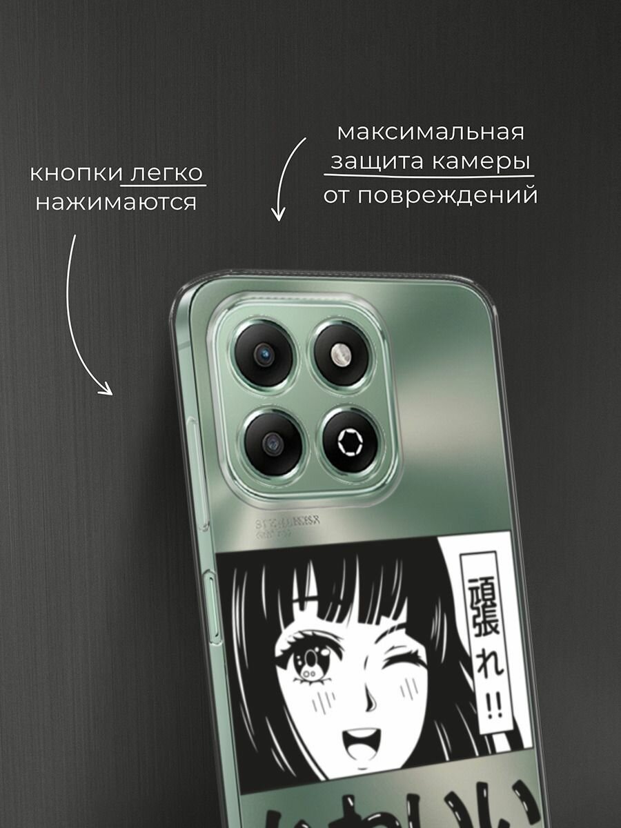 Чехол на Honor X6b / Хонор X6b с принтом "Cute anime girl", прозрачный — фото 1