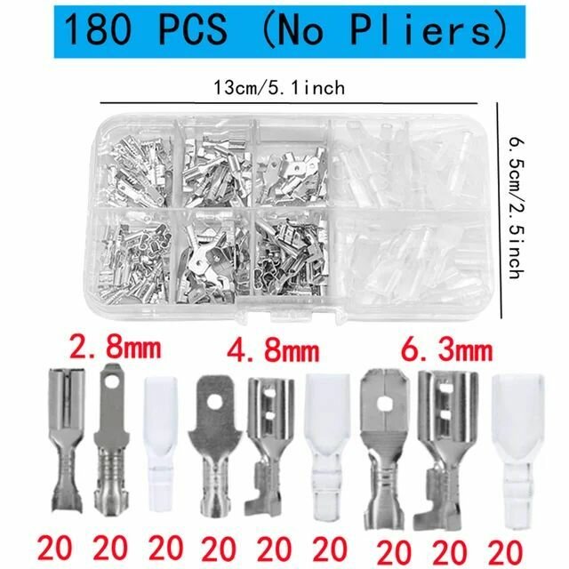 Обжимная Клемма в коробке, электрический разъем, U O-образная форма, клемма для сращивания 2.8 4.8 6.3 mm, соединитель провода, клещи для кабелей