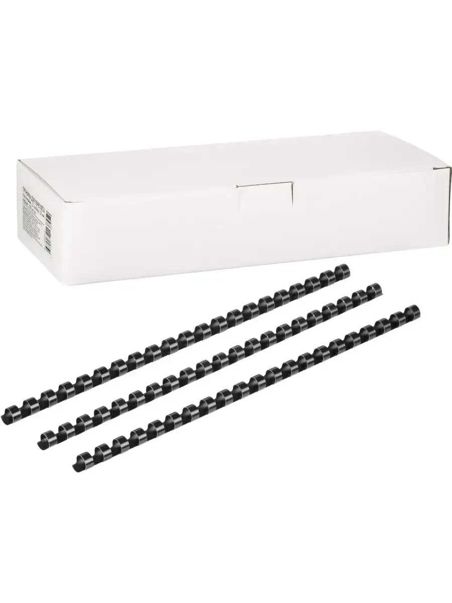 Пружины для переплета пластиковые А4 10 мм 100 штук чёрные