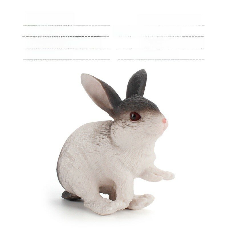 Farm rabbit scene pvc miniature with standing and sitting rabbits for micro landscape decor
