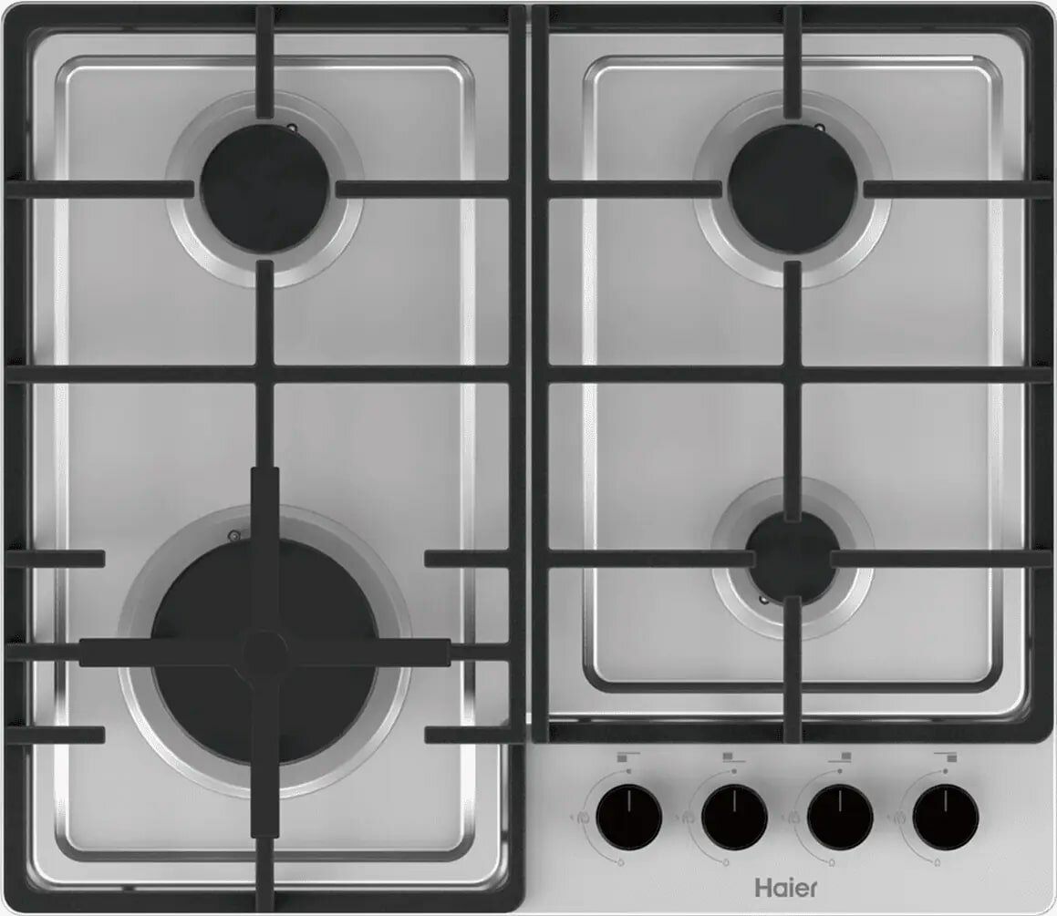 Газовая варочная панель Haier HHQ-M64CX, нержавеющая сталь, 4 конфорки