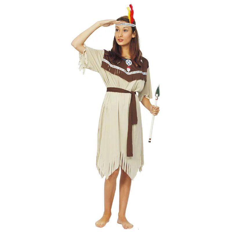 Женский мужской костюм индейца из полиэстера Один размер, woman