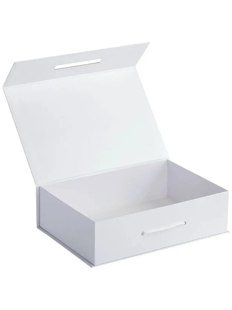 Стильная подарочная белая коробка с крышкой на магните