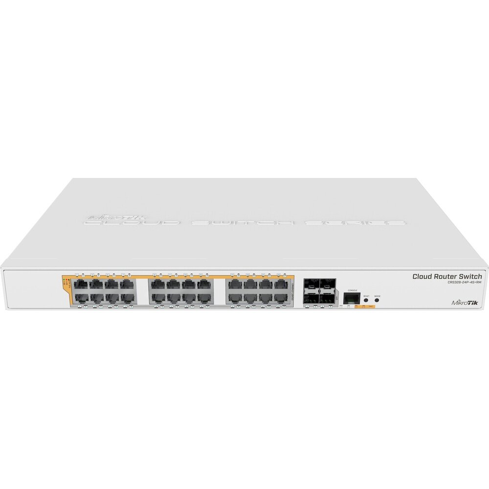 Коммутатор MikroTik CRS328-24P-4S+RM, 24 LAN-порта, PoE, белый