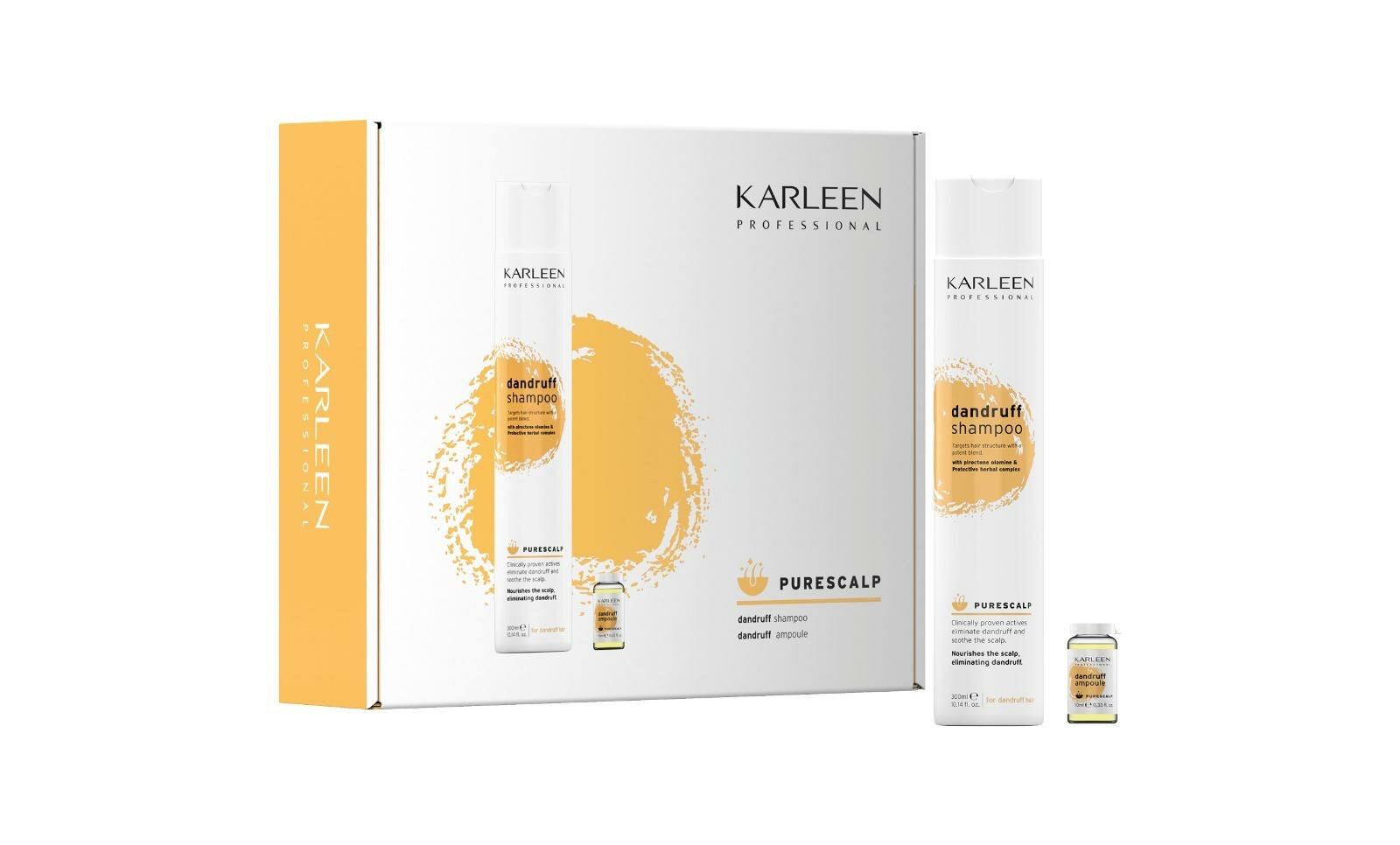 Комплекс Karleen Pure Scalp, Anti-Dandruff Set, для борьбы с перхотью, для восстановления здоровья кожи головы