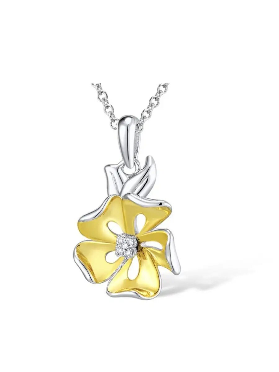 Подвеска, серебро, 925 проба, бриллиант