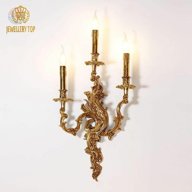 Бра барокко французский антикварный настенный светильник из латуни для гостиной спальни роскошное освещение интерьера