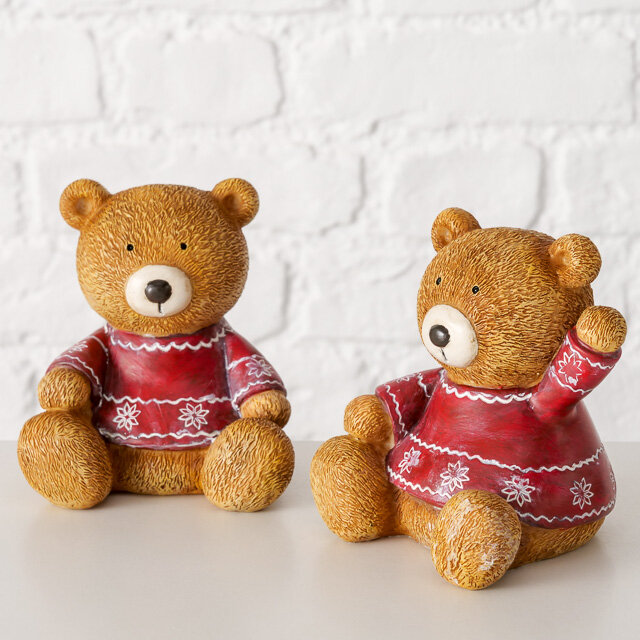 Набор декоративных фигурок Мишки Бэйли - Уютная Зима 11 см, 2 шт, Boltze, 2058886-набор