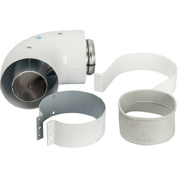 Адаптер для котла угловой STOUT DN60/100 90° коаксиальный (совместимый с Vaillant, Protherm NEW)(с логотипом) (SCA-6010-230190)