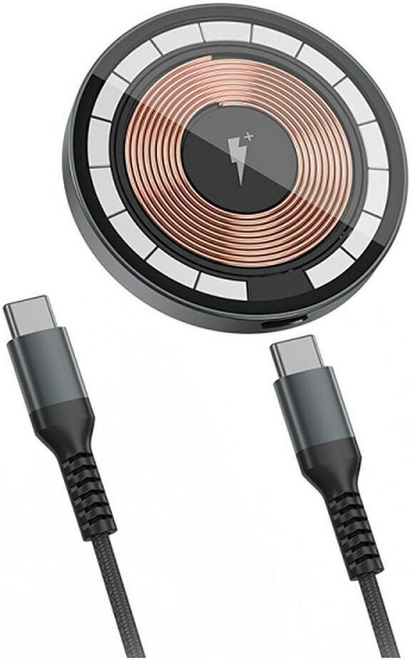 Беспроводное зарядное устройство WiWU M14 Transparent Magnetic Wireless Charger для iPhone 12/13/14