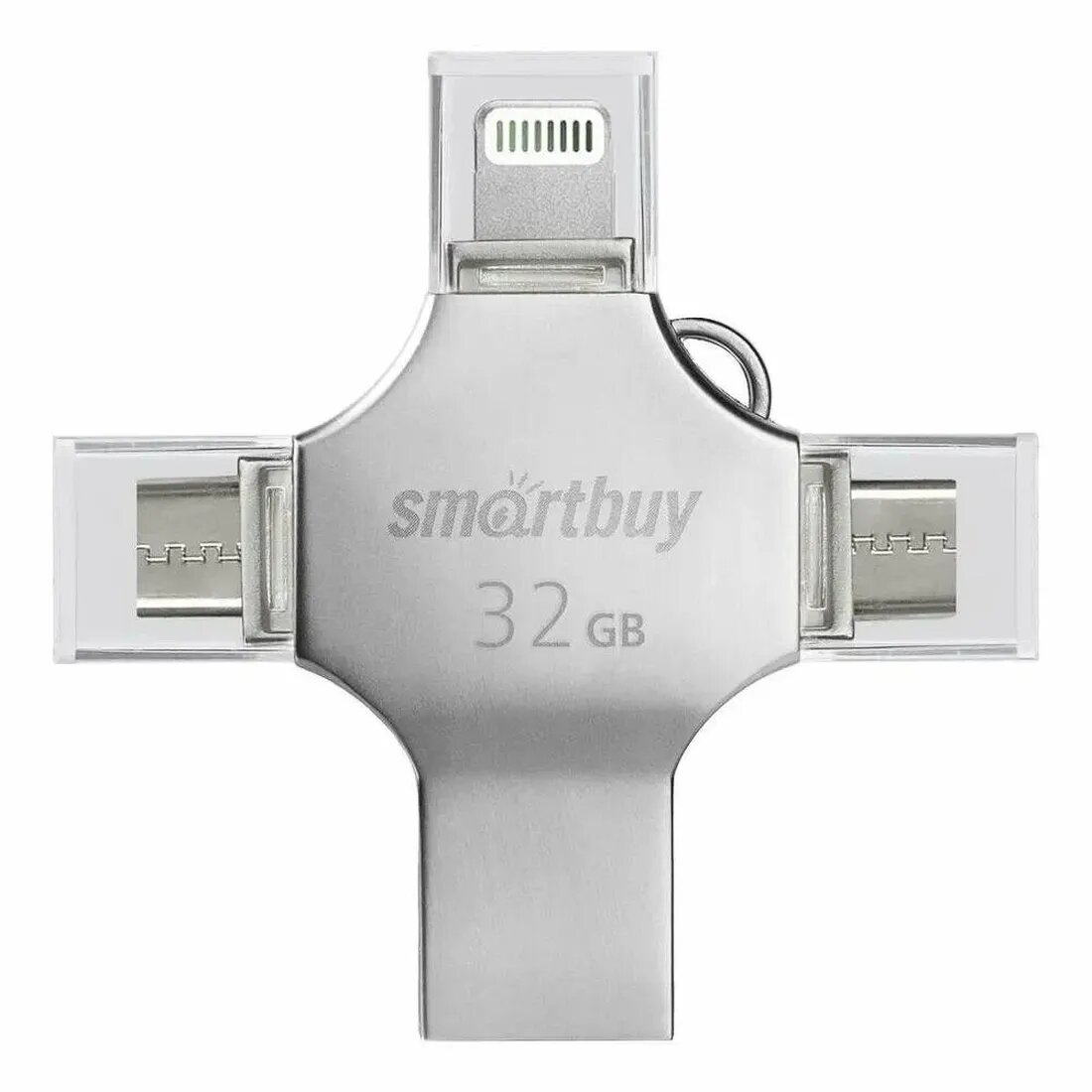 Флешка для смартфонов usb 32 Гб 3.0 Smartbuy MC15 Metal Quad 4в1