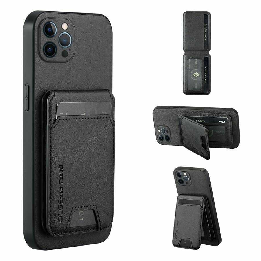 Картхолдер мужской на Apple iPhone 12 Pro (на айфон 12 про) с MagSafe-Чехол бумажник