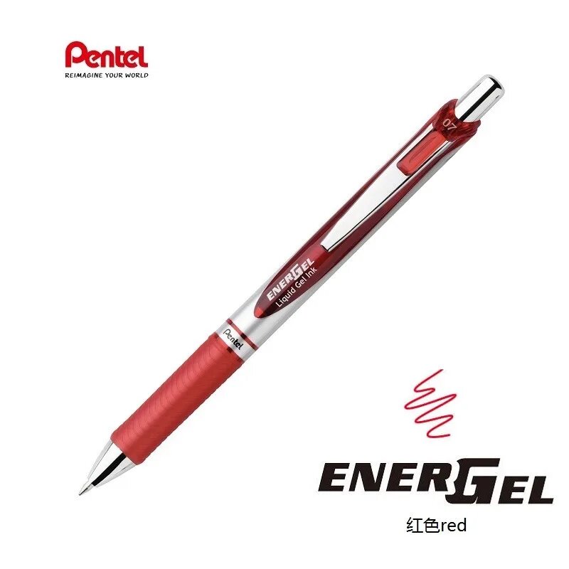 Гелевые ручки Pentel EnerGel Deluxe RTX 0,7 мм набор из 12 штук 12pcs 0.7mm Red