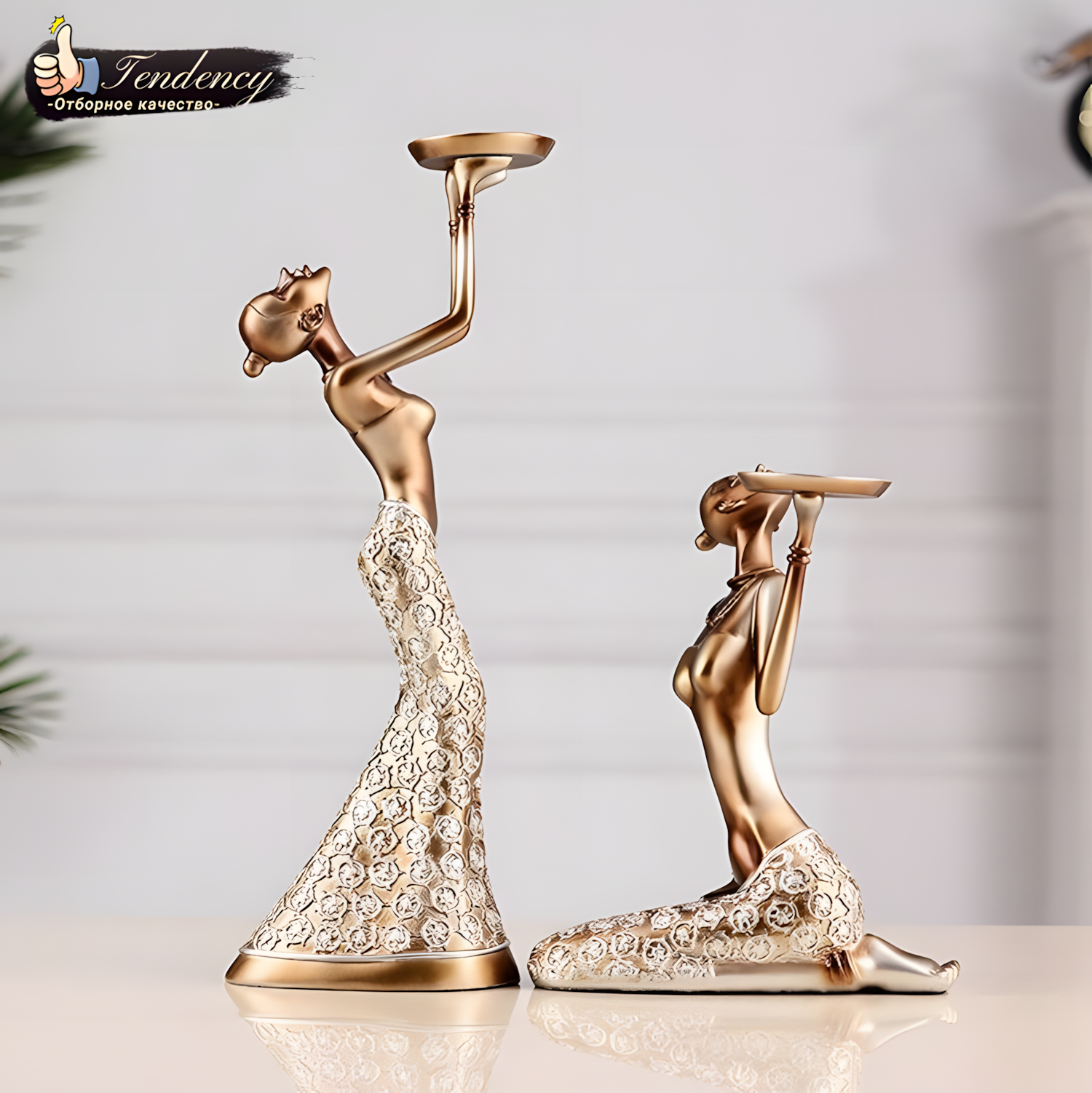 Подсвечник-столик "Ар Деко", журнальный столик, ретро, Настольный декор, 2 шт.