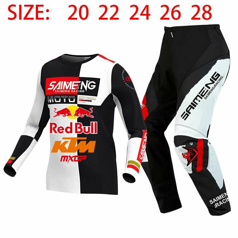 Новый 2024 ребенок Red Bull гоночный костюм мотокросс Джерси и штаны MX ATV Dirt Bike Gear Set мотоциклетная одежда mtb enduro