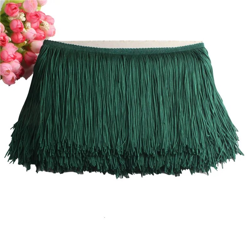 Кружевная бахрома DIYFEATHERS 10 м Изумрудный, 10 metros, Dark green