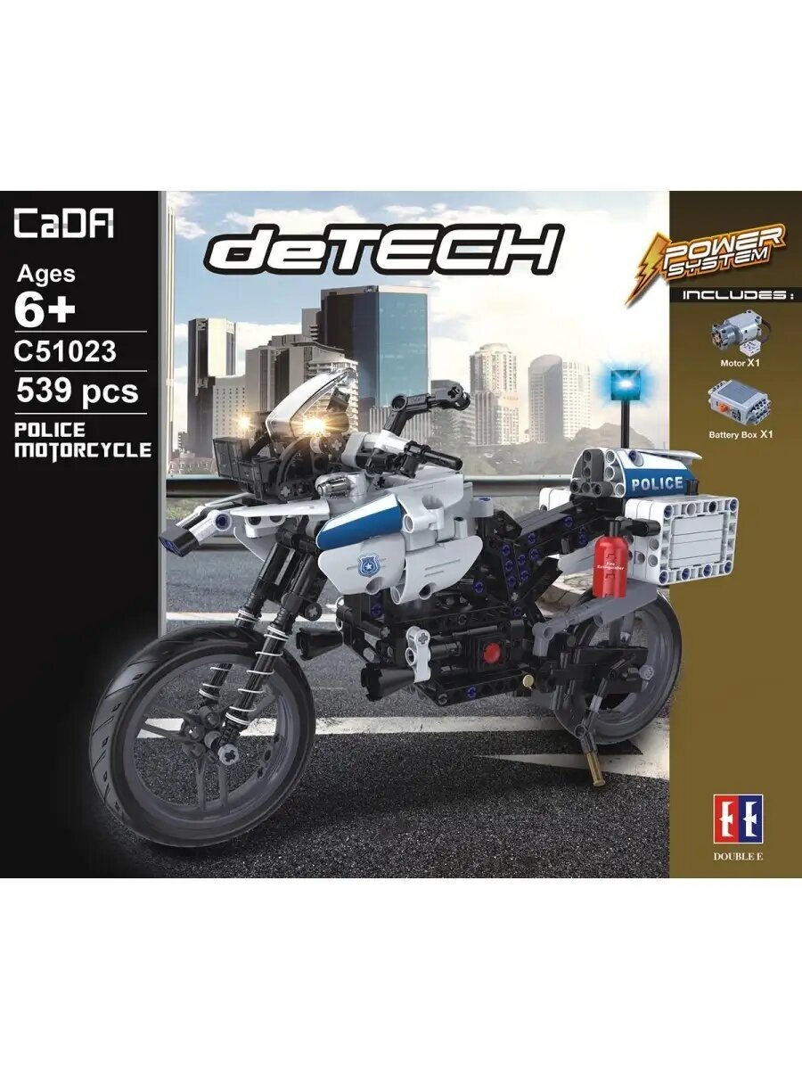 Конструктор Cada deTech Мотоцикл Police 539 деталей C51023W