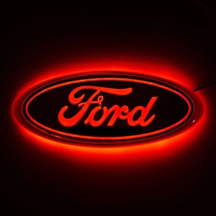 Светодиодная наклейка Ford, красный логотип для авто