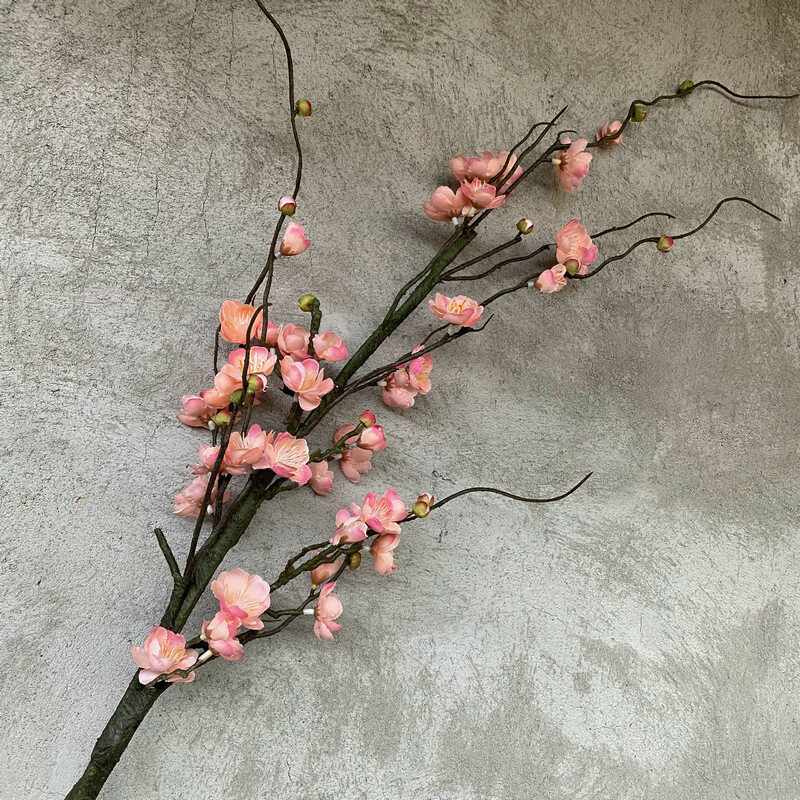 Realistic wintersweet artificial flower branch stylish home garden accent champagne