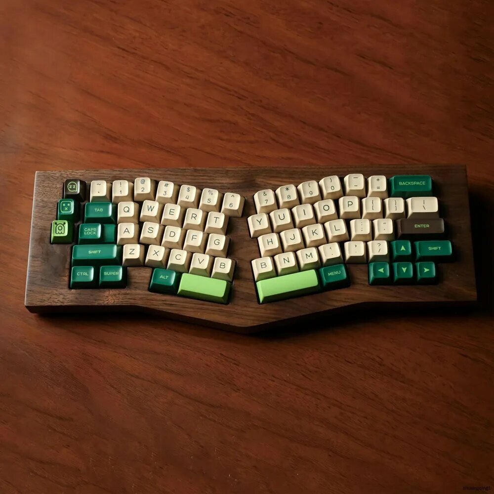 Кейкапы для механической клавиатуры - авокадо 160 шт PBT RSA Profile Двухцветное литье (Avocado)