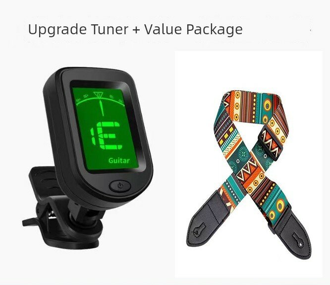 Тюнер для гитары, подходит для фолк-акустической гитары, электрогитары, укулеле, универсальный зажим, простой тюнер для