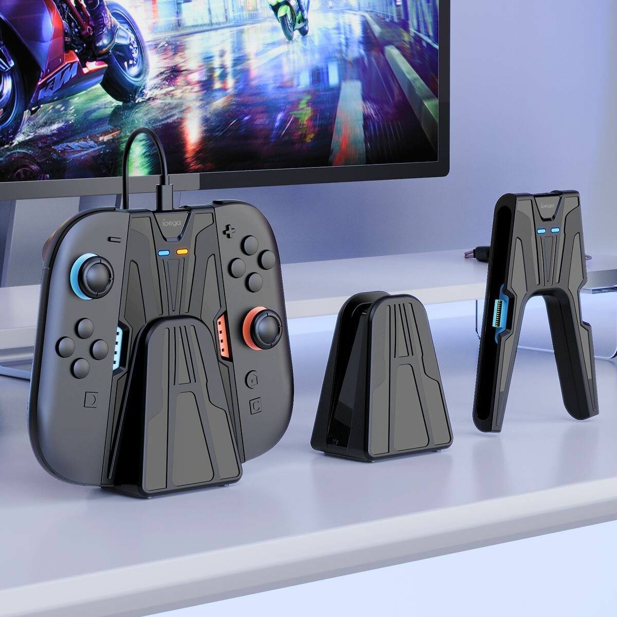 Ручка для зарядки геймпада Switch 2-с основанием и магнитным всасыванием