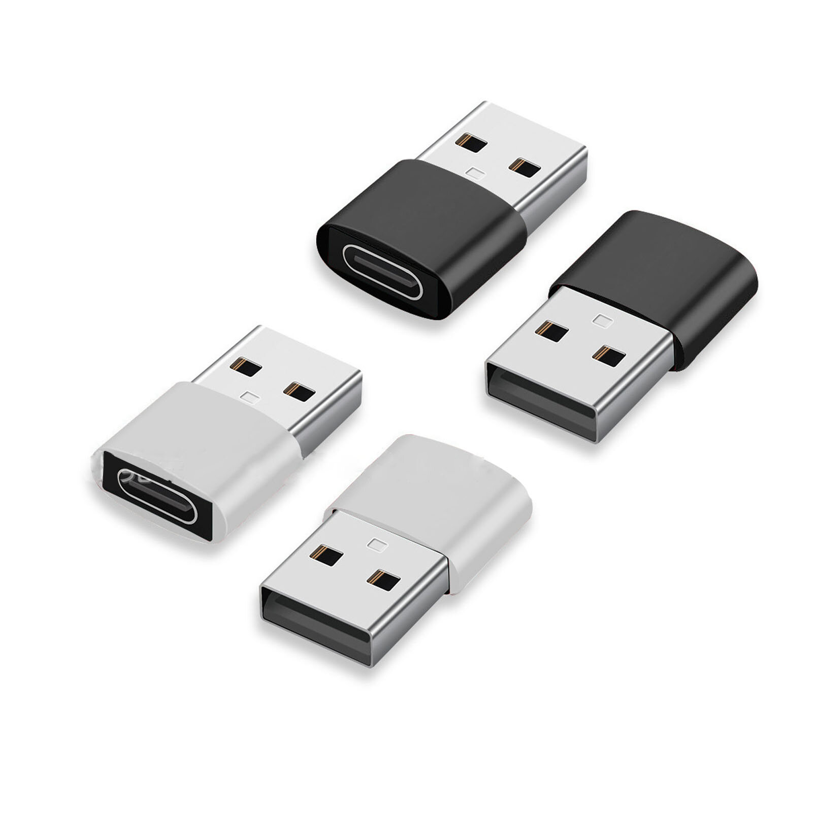 4 шт. USB Type C (мама) - USB A (папа) Адаптер из алюминиевого сплава Портативный USB A (папа)